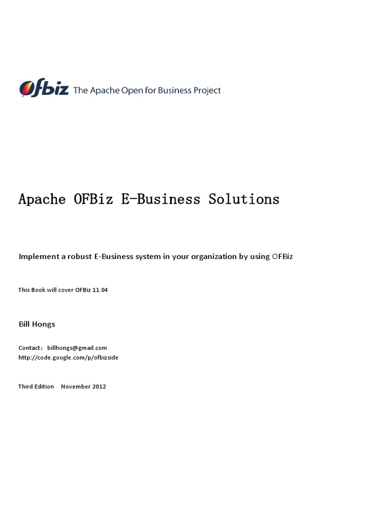 Apache OFBiz E-Business Solutions11.04 | PDF | Point Of Sale | Computing