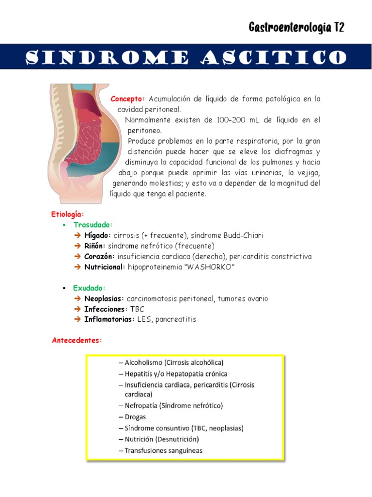 Sindrome Ascitico | PDF | Cirrosis | Especialidades Medicas