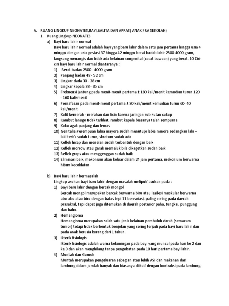 Ruang Lingkup Neonatus Ika | PDF