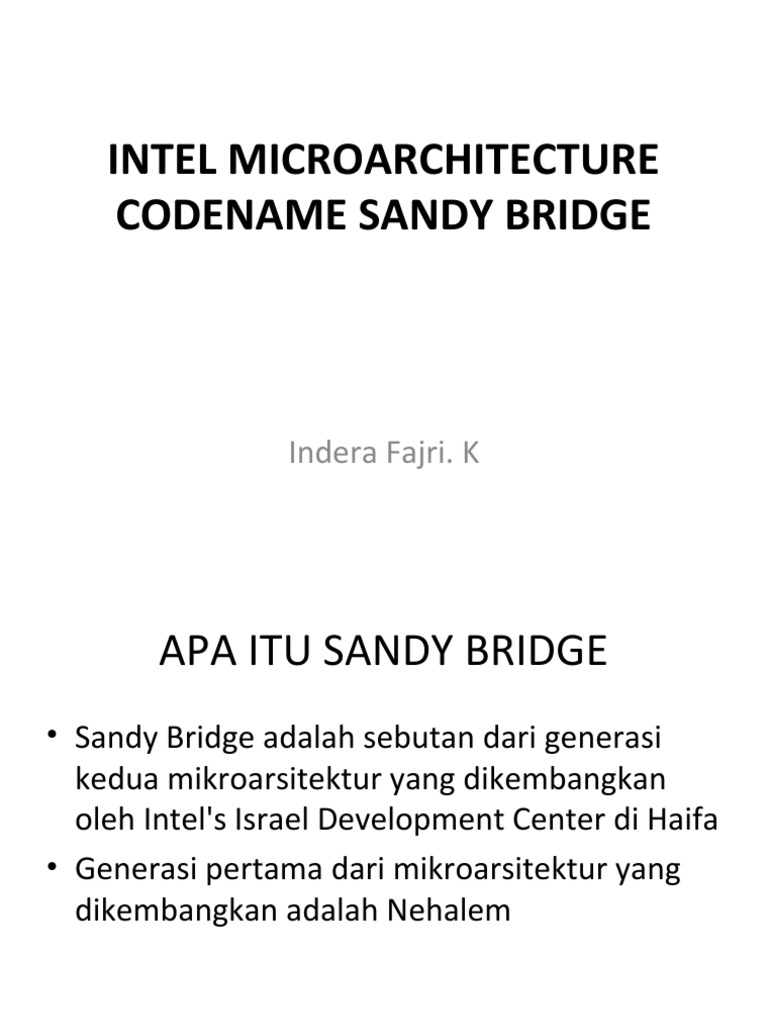 Intel Micro Architecture Codename Sandy Bridge2 | PDF | Perangkat Keras ...