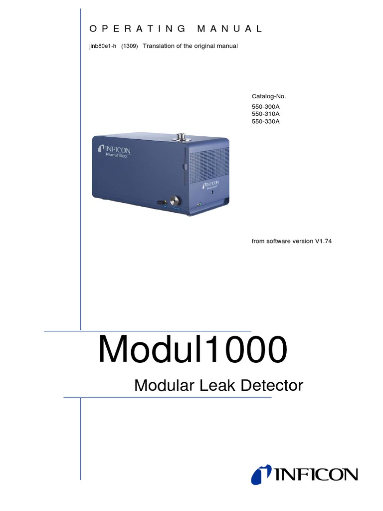 Leak Detector Modul1000 Operating Manual | PDF | Electrical Connector ...