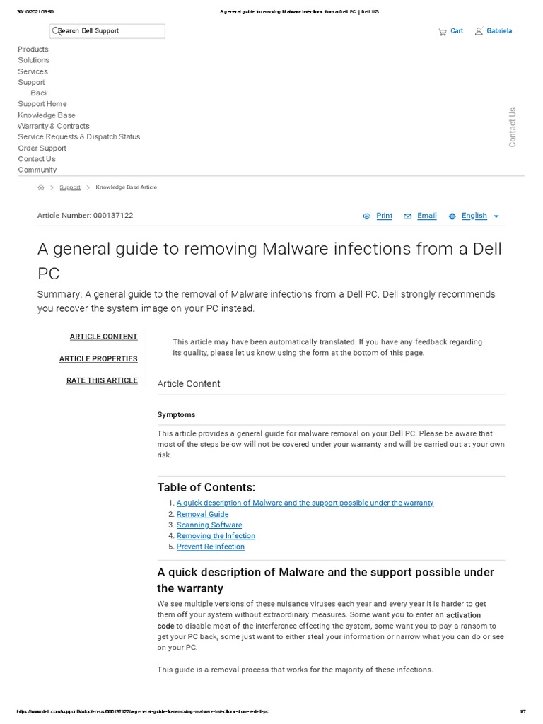 A General Guide To Removing Malware Infections From A Dell PC - Dell US ...