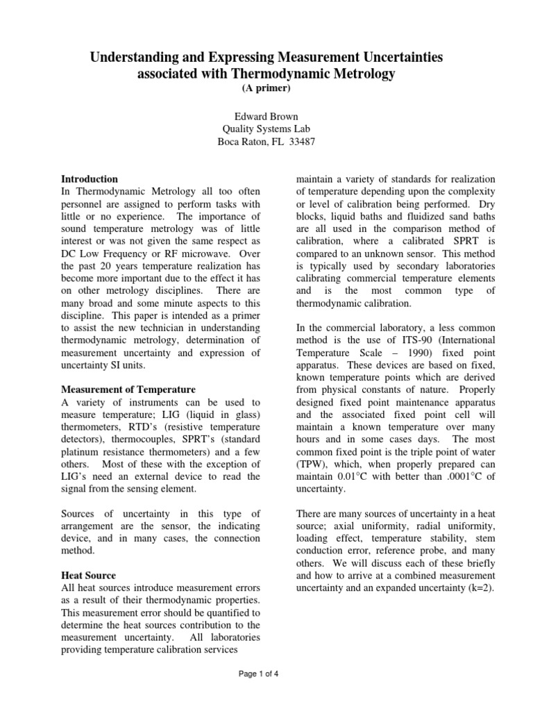 TD Thermodynamic Metrology | PDF | Calibration | Temperature
