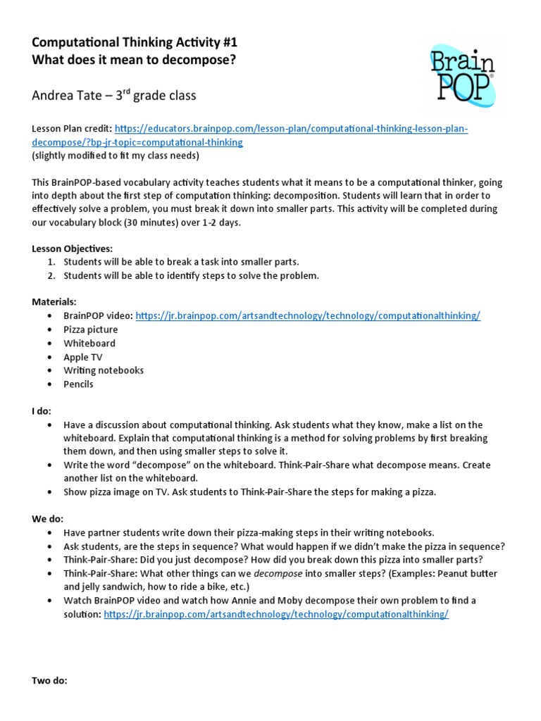 Computational Thinking Activity 1 | PDF | Cognition | Learning