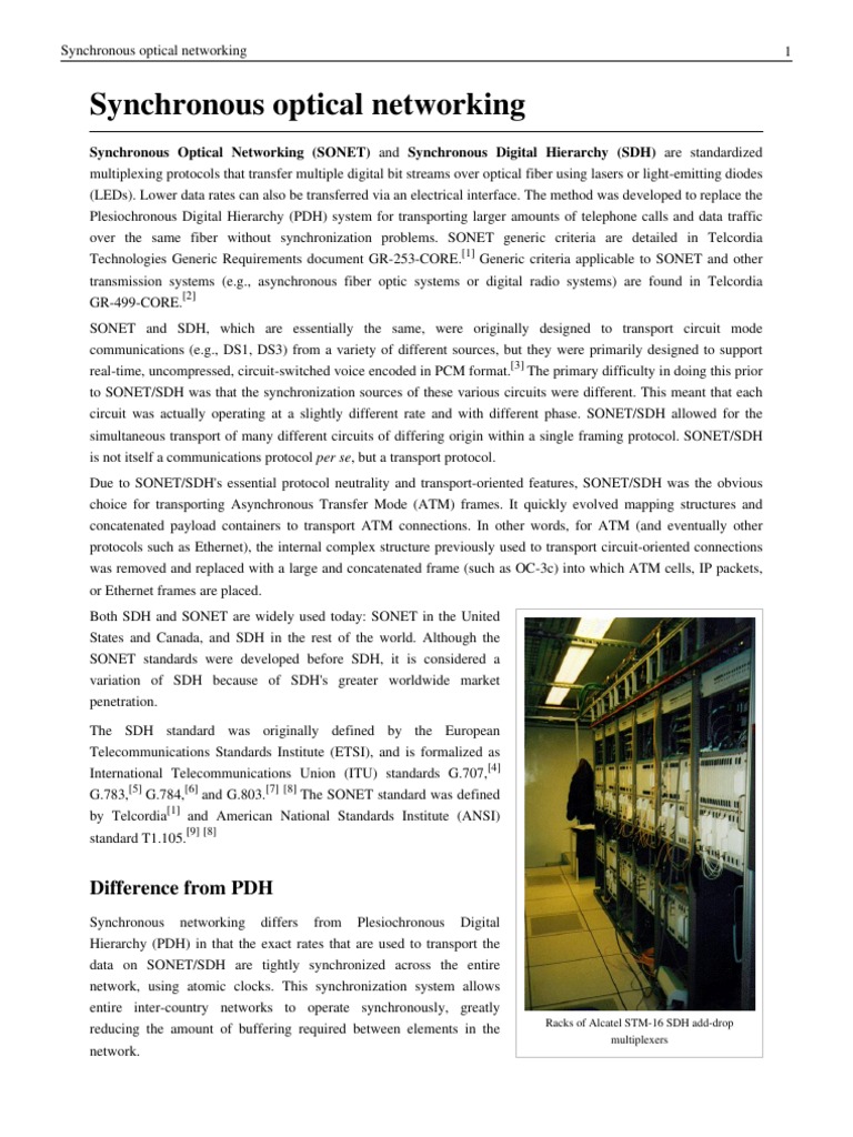 Synchronous Optical Networking | PDF