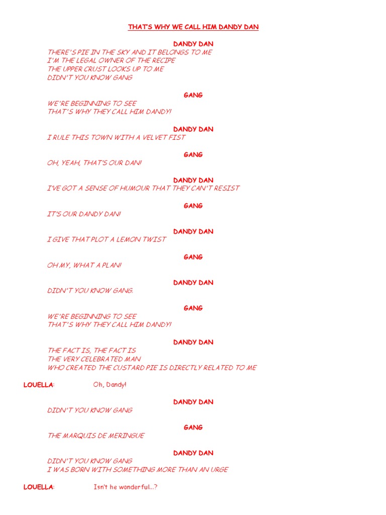 Dandy Lyrics | PDF