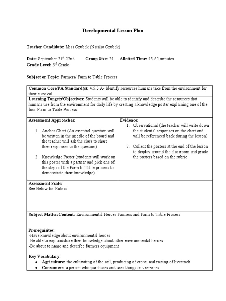 Lesson 3 Farmers Farm To Table Process | PDF | Agriculture | Farms