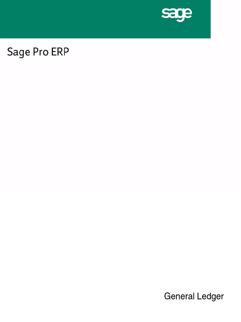 Sage Pro General Ledger User Guide | PDF | Debits And Credits | Accounting