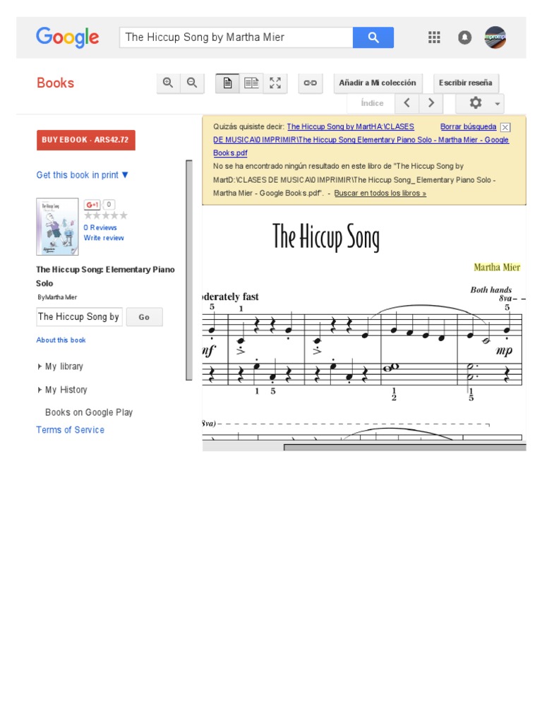 Books: The Hiccup Song by Martha Mier | PDF