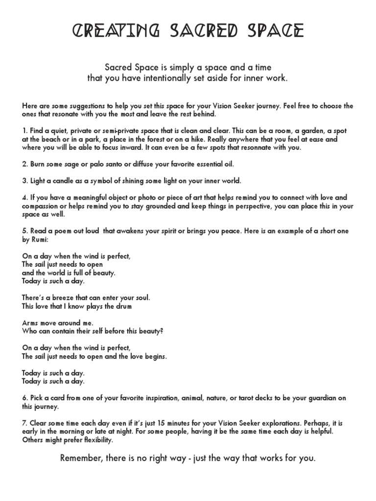 Creating Sacred Space | PDF