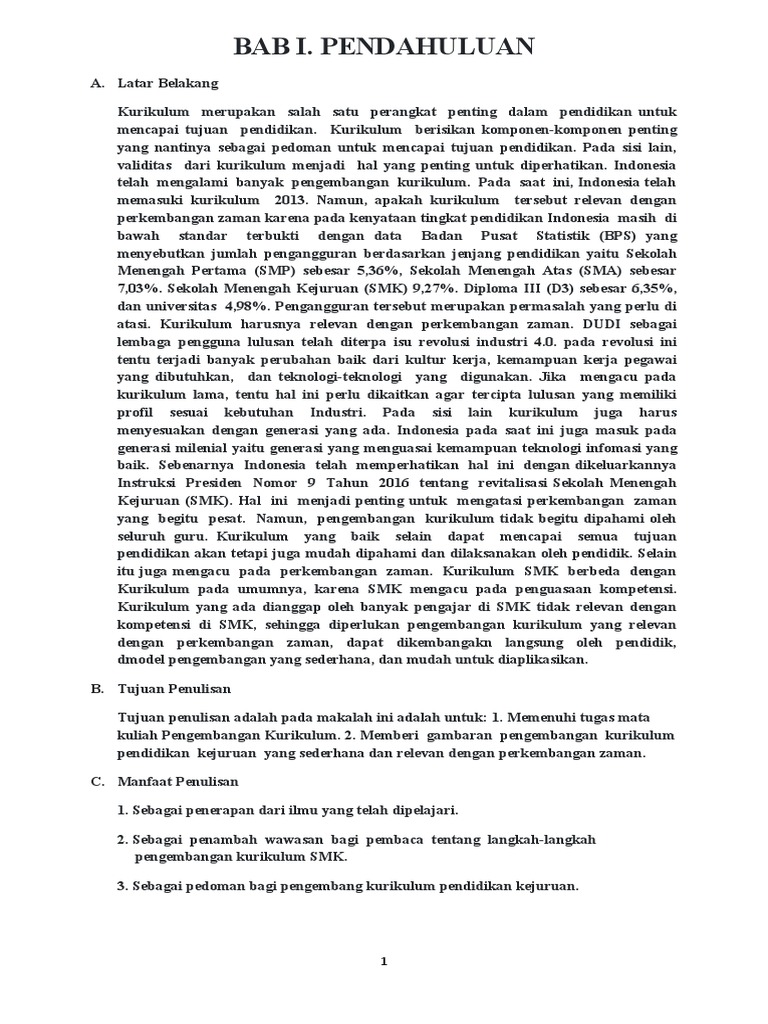 Pengembangan Kurikulum SMK Bgi | PDF