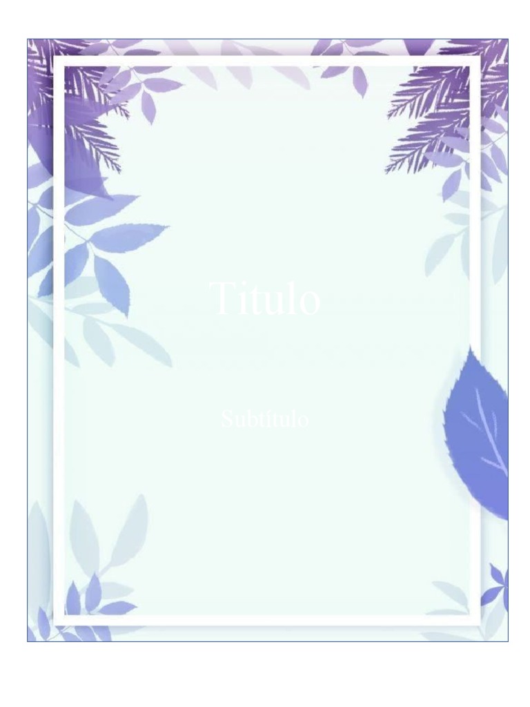 Plantilla Prediseñada Word - Hojas Azules - Portada | PDF