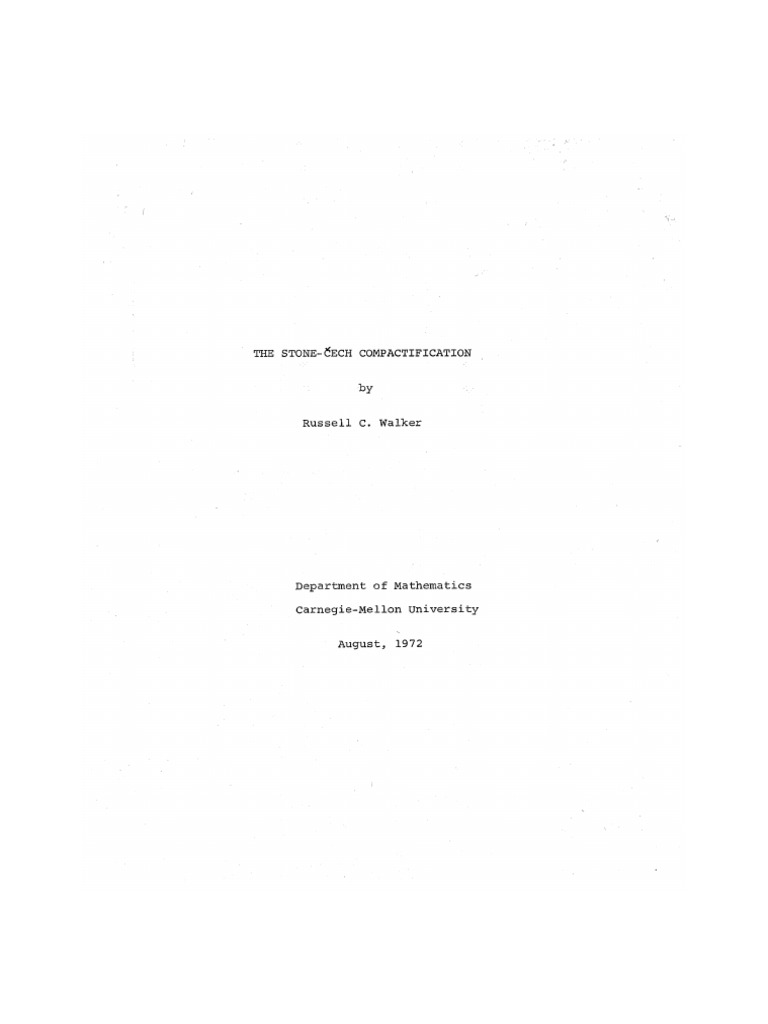 The Stone Cech Comp at If Ication | PDF | Compact Space | General Topology