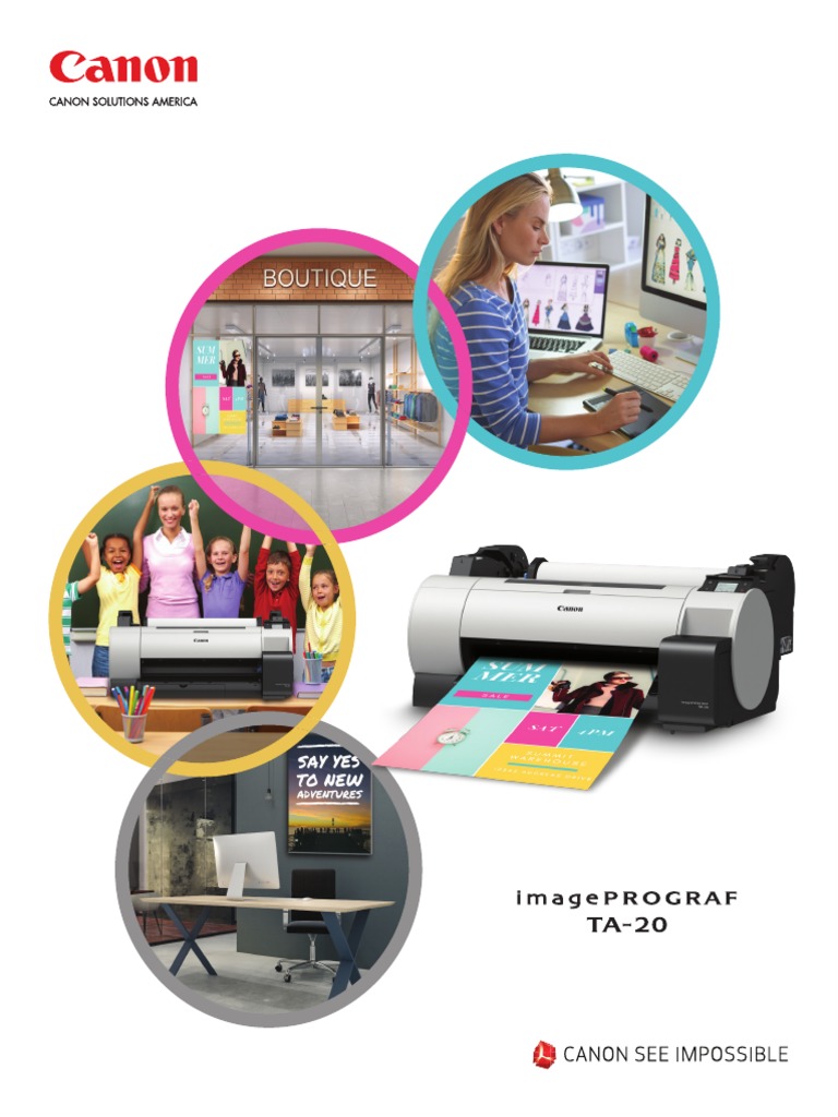 imagePROGRAF TA 20 Spec Sheet | PDF | Printer (Computing) | Microsoft Windows