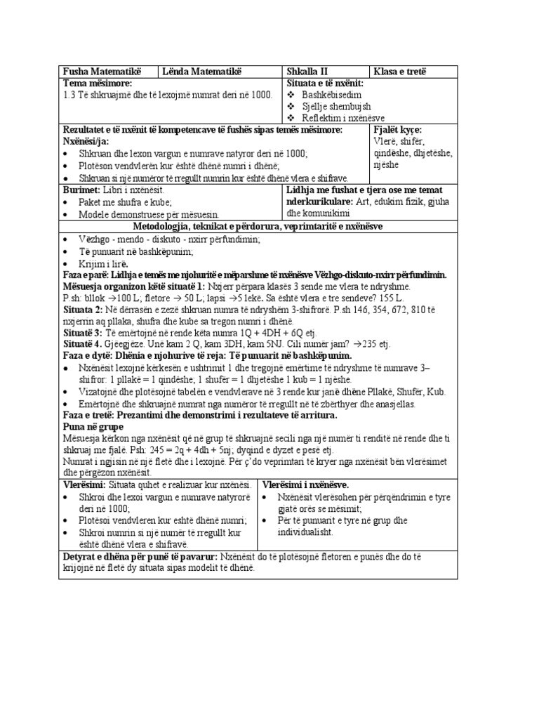 1.3. Te Ê Shkruajme Ê Numrat Deri Ne Ê 1000 | PDF