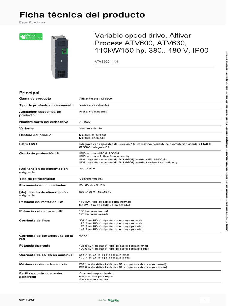 Altivar Process ATV600 - ATV630C11N4 | PDF | Impedancia eléctrica | Relé