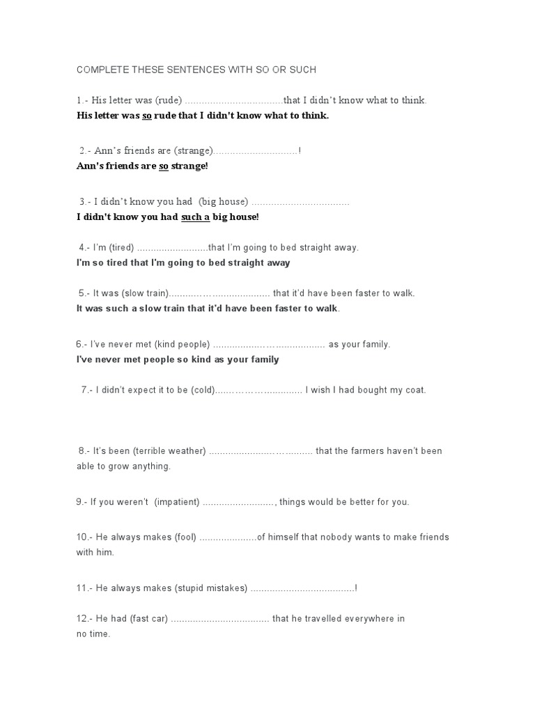 Complete These Sentences | PDF