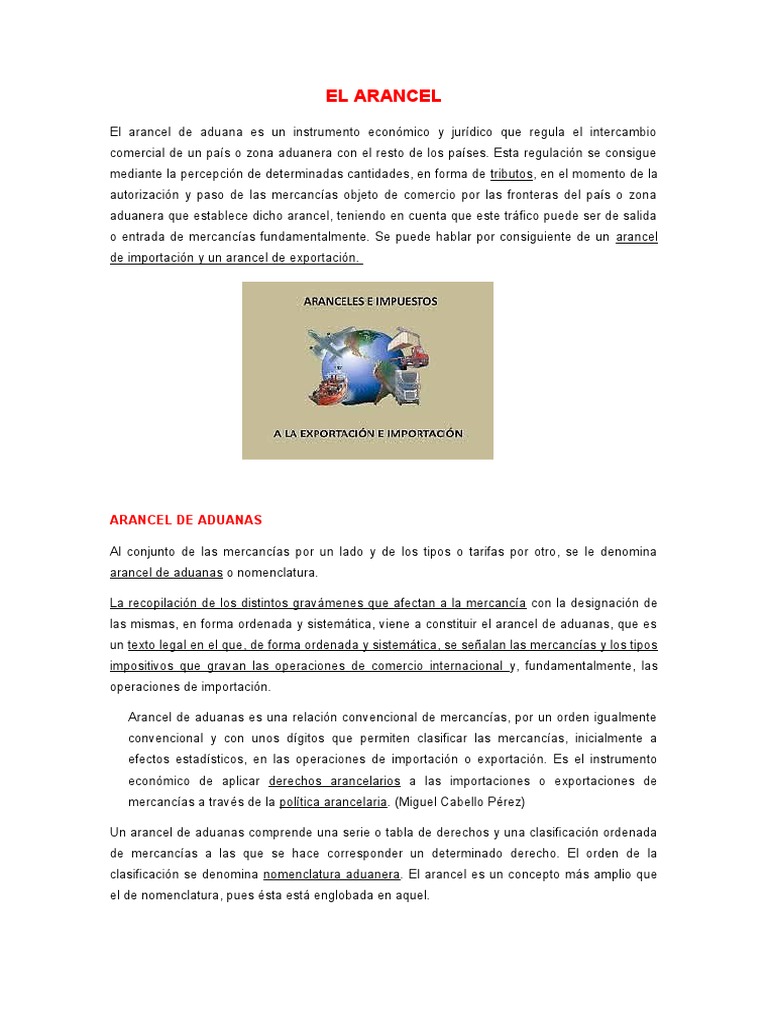 +el Arancel | PDF | aduana | Arancel