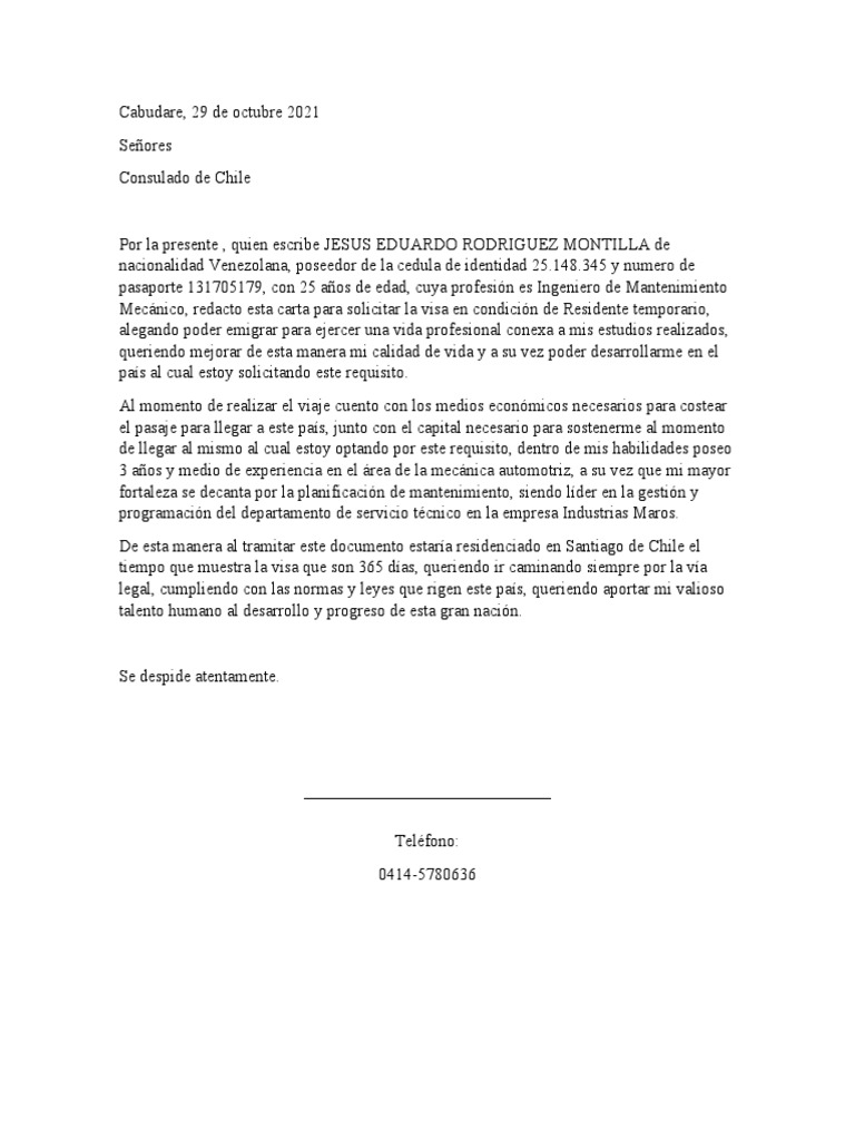Carta Consulado | PDF