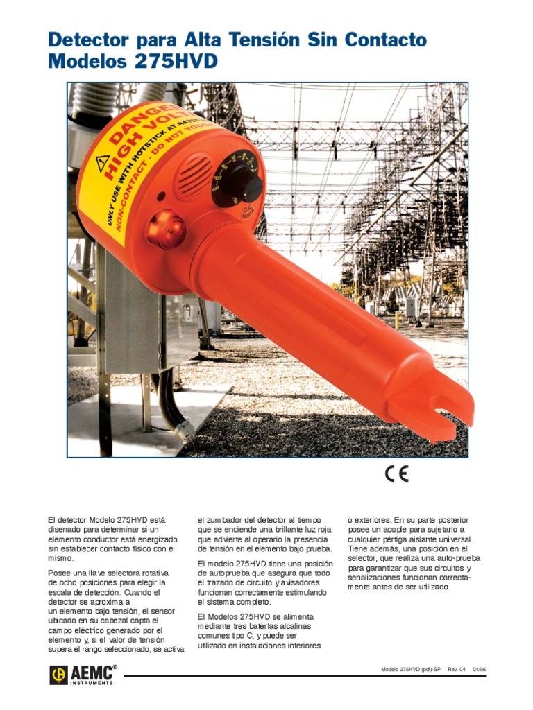 Detector de Alta Tensión 275HVD | PDF | voltaje | Alto voltaje