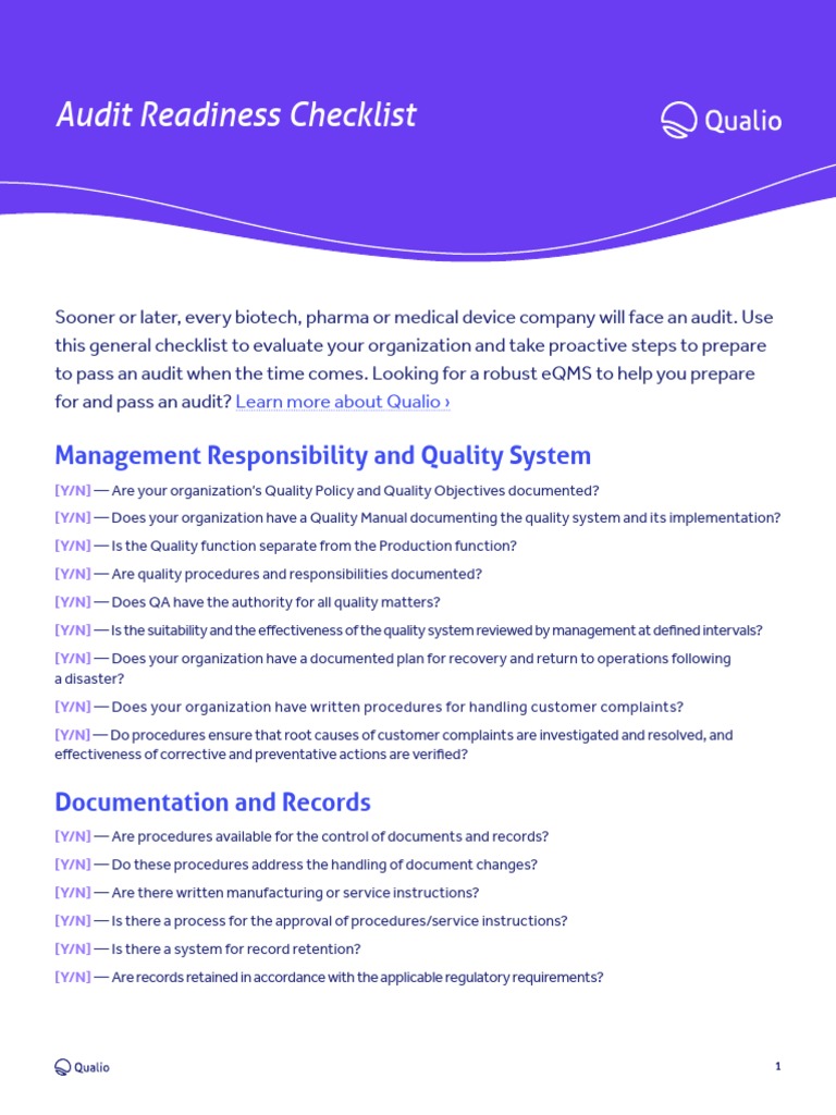 Audit Readiness Checklist | PDF | Quality Management System | Audit