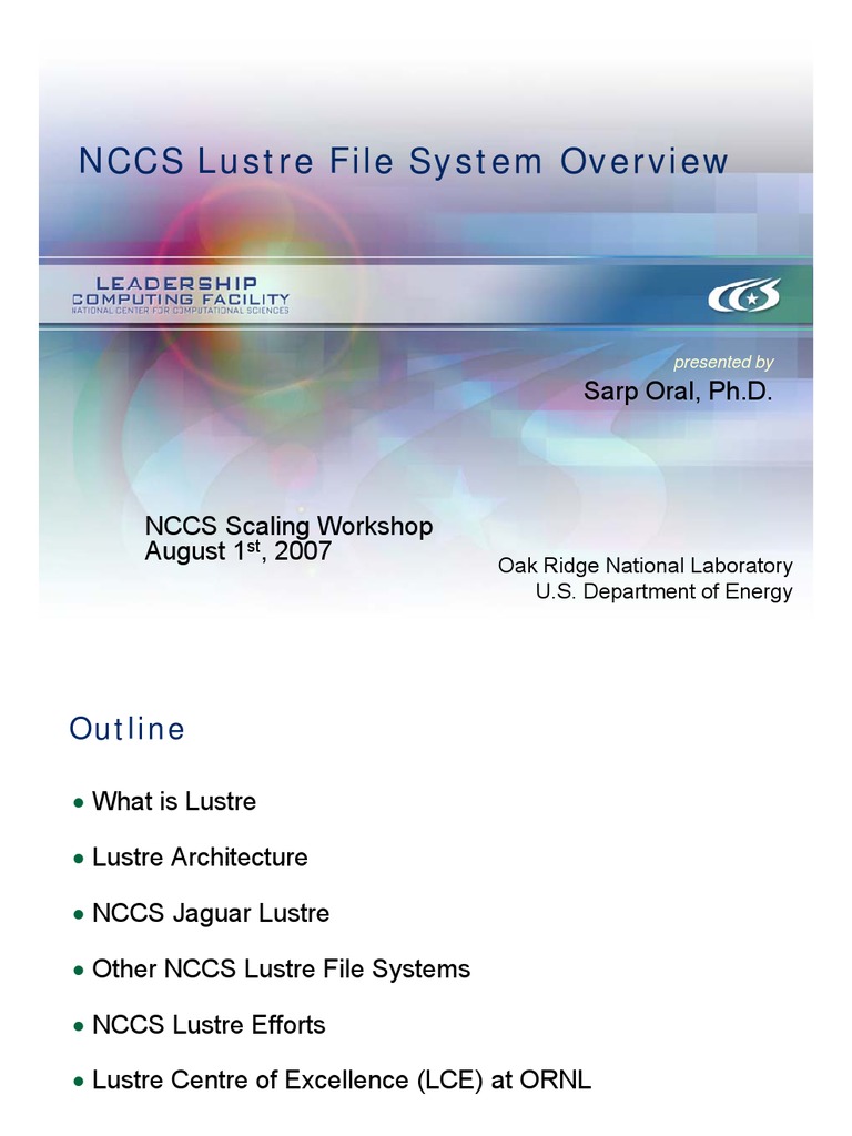 Lustre File System at NCCS Overview | PDF | Computer Data Storage | Software