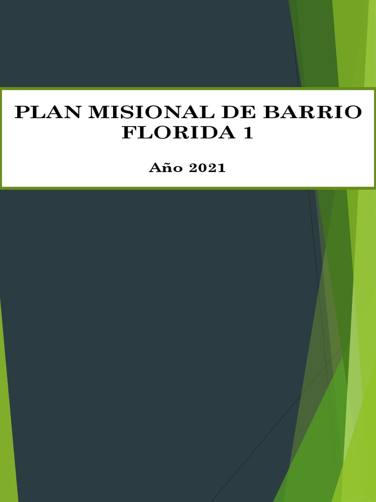 Plan Misional Barrio Florida 1 2021 | PDF | Relaciones personales ...
