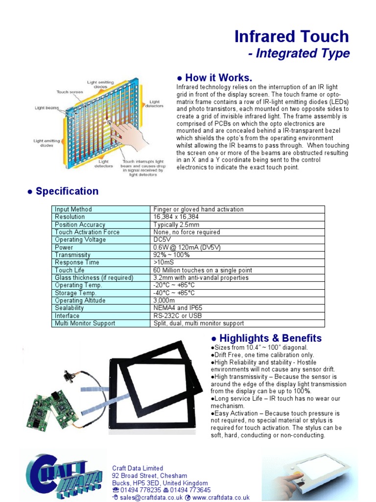 Infrared Touch Screen PDF | PDF | Touchscreen | Electronics