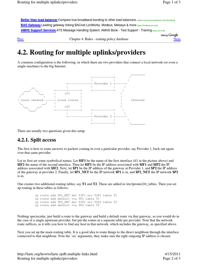Routing for Multiple Providers | PDF | Ip Address | Router (Computing)
