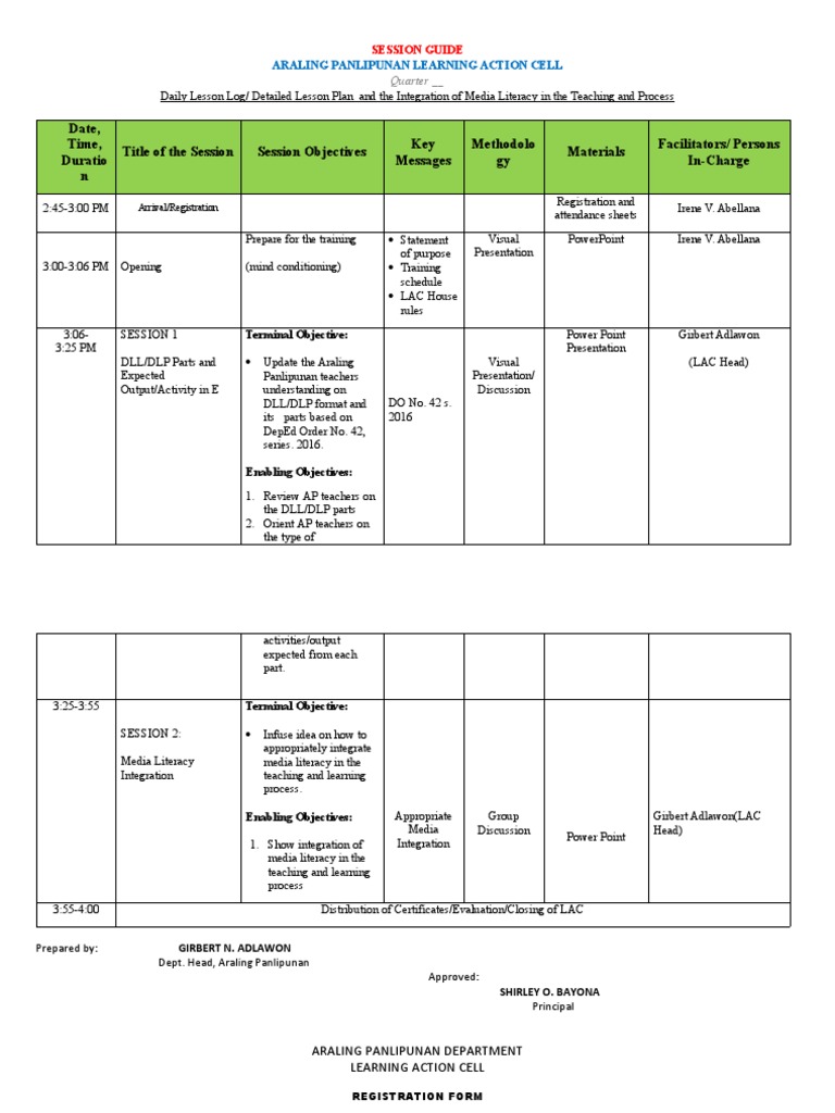 LAC Session Guide | PDF | Lesson Plan | Education Theory