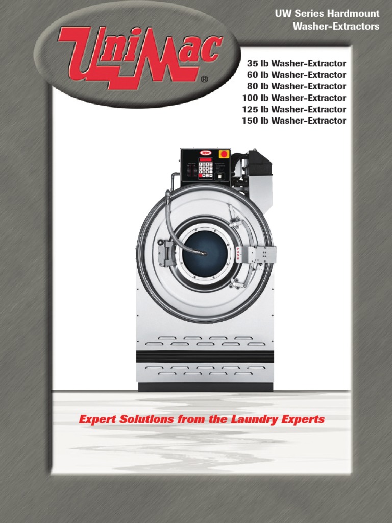 Uniwash UW Series Specifications | PDF | Washing Machine | Laundry