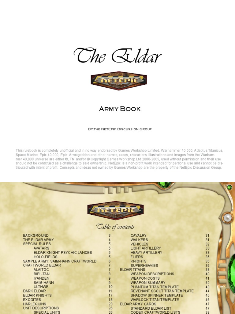 The Eldar: Army Book | PDF