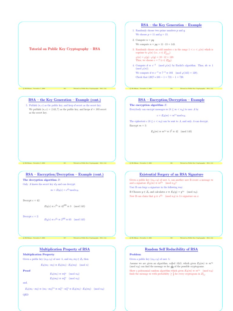 Tutorial On Public Key Cryptography - RSA | PDF | Key (Cryptography ...