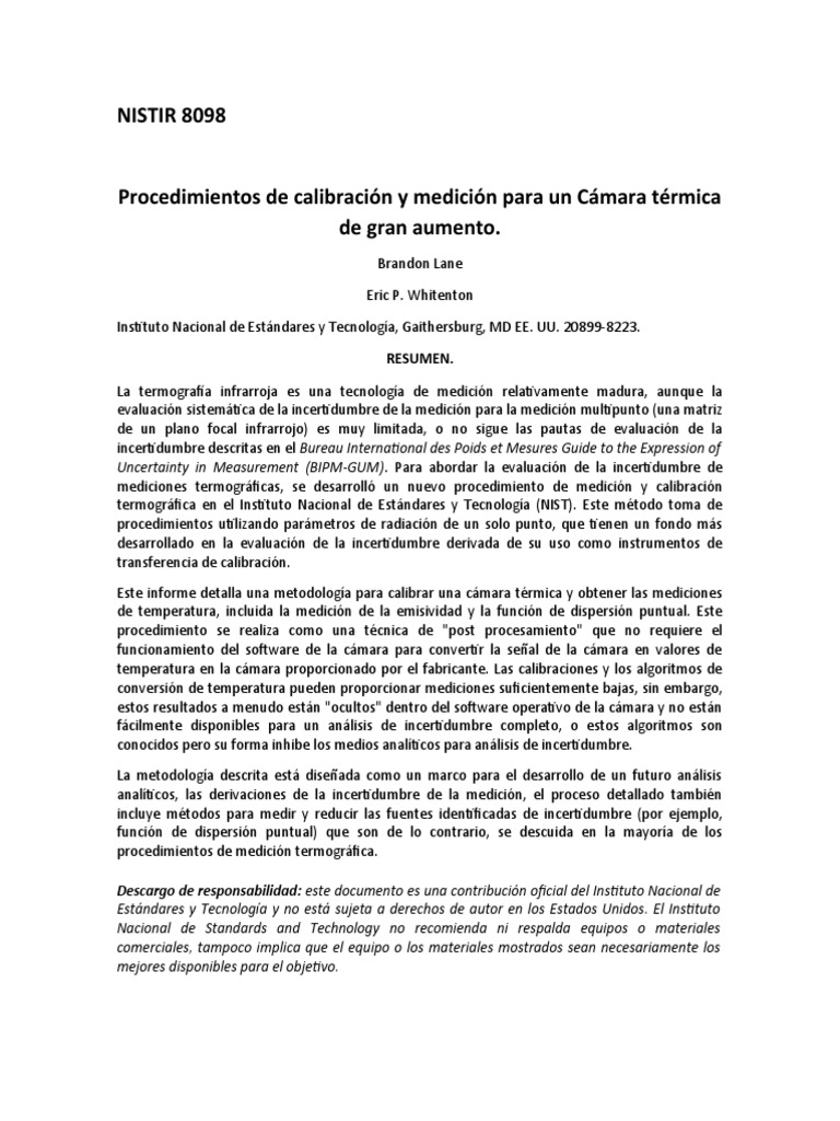 Nistir 8098 | PDF | Medición | Calibración