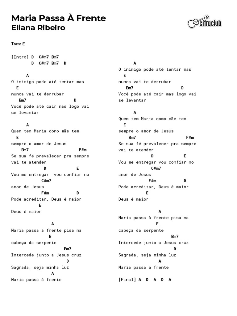 Maria passa à frente confia no amor de Jesus | PDF | Maria, mãe de Jesus