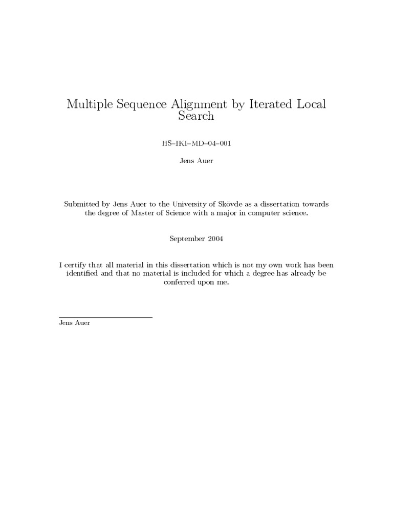 FULLTEXT02 | PDF | Metaheuristic | Sequence Alignment