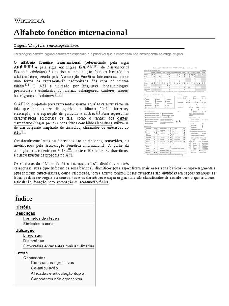 Guia do Alfabeto Fonético Internacional | PDF | Escrita | Comunicação