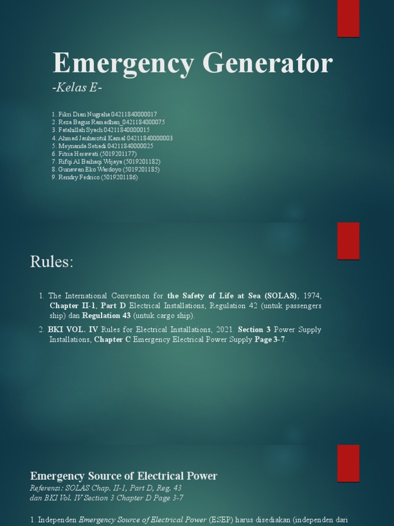 Emergency Generator (Fix Kayaknya) | PDF