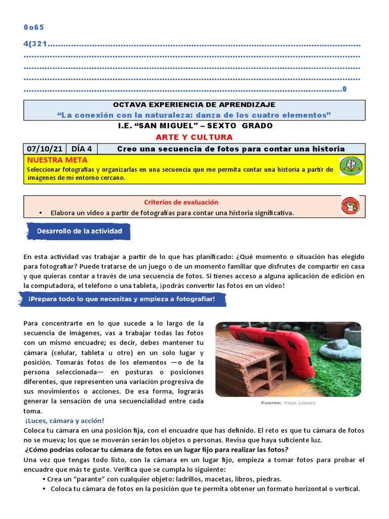 JUEVES 07-10 - ARTE-Creo Una Secuencia de Fotos para Contar La Historia ...