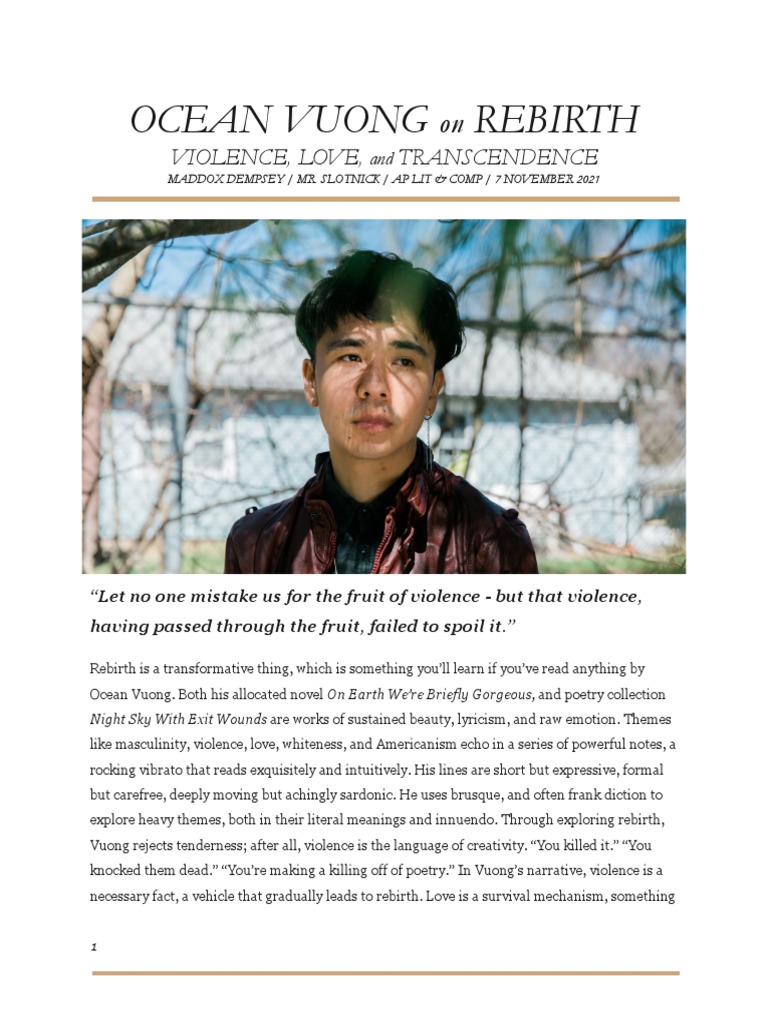 Ocean Vuong: Rebirth Through Love and Violence | PDF | Love | Poetry