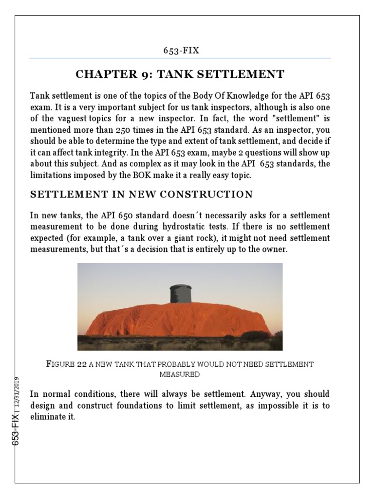 Chapter 9: Tank Settlement: Settlement in New Construction | PDF | Test ...