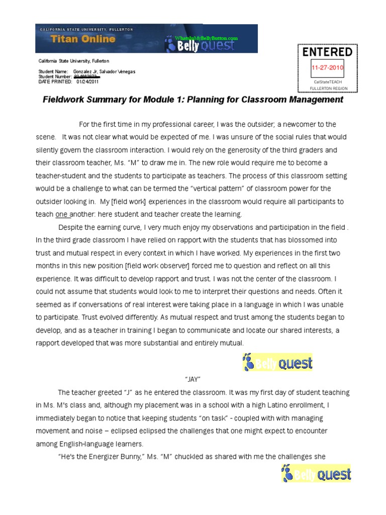 Professional Reflection 1 For CalStateTEACH Credential Program | PDF ...