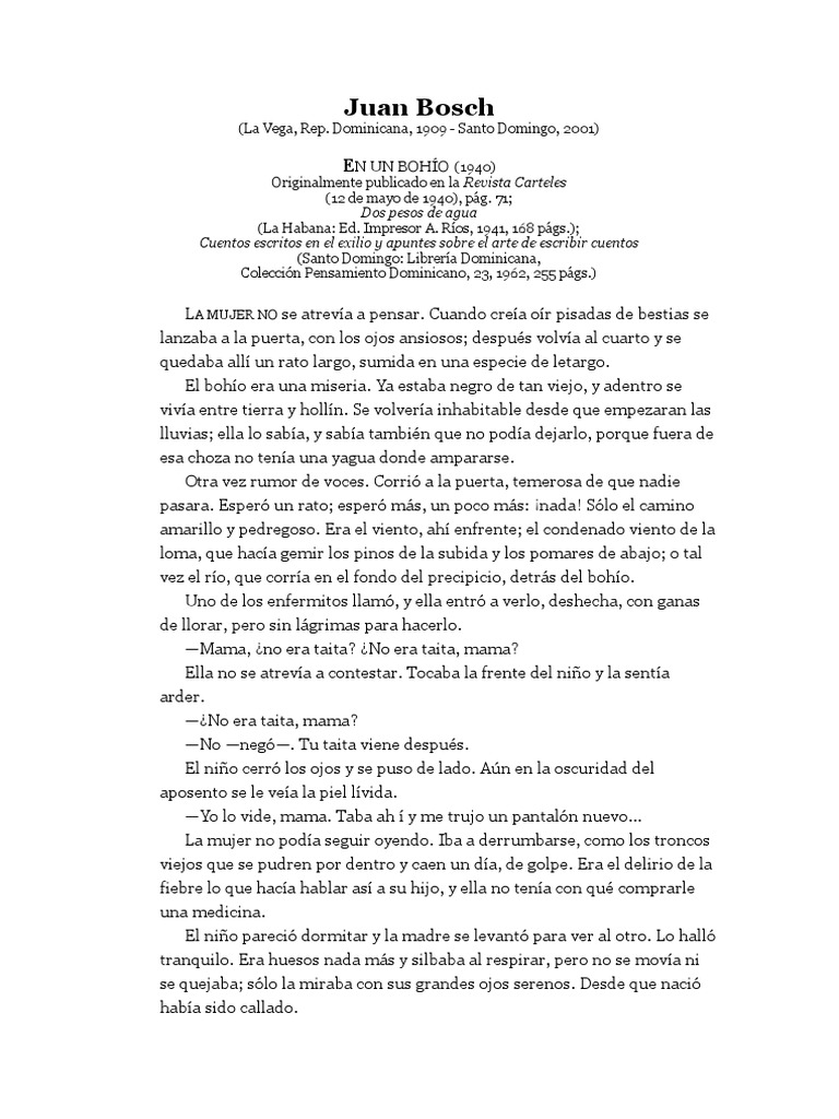 Juan Bosch en Un Bohio | PDF