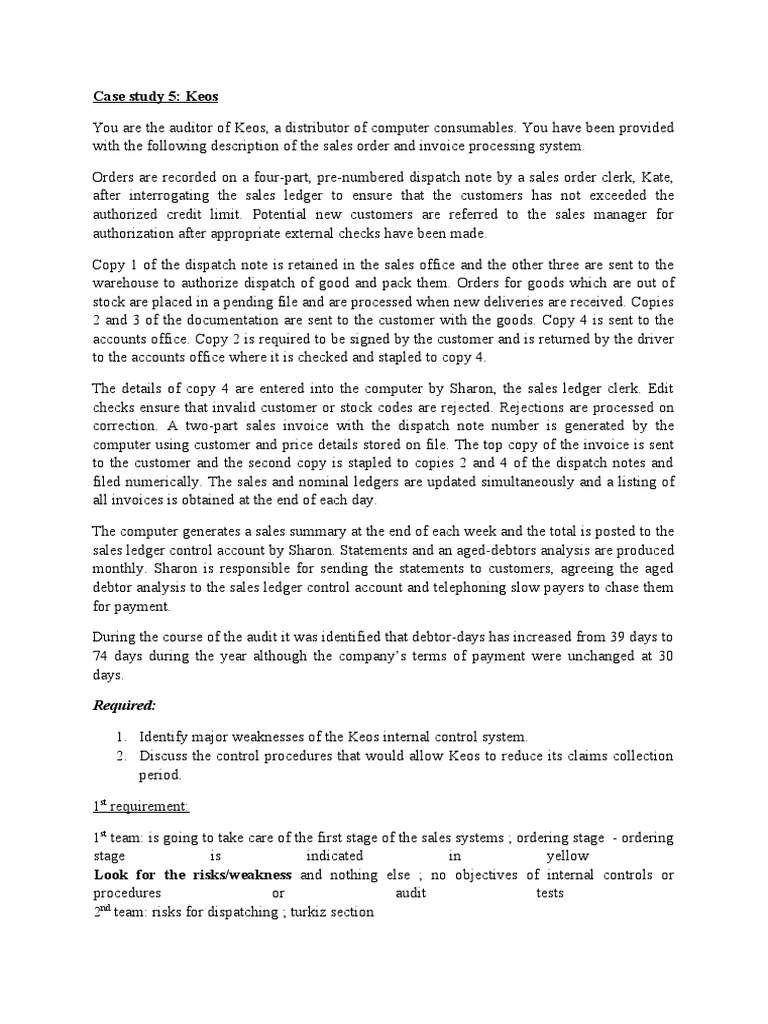 Case Study 5 | PDF | Invoice | Payments