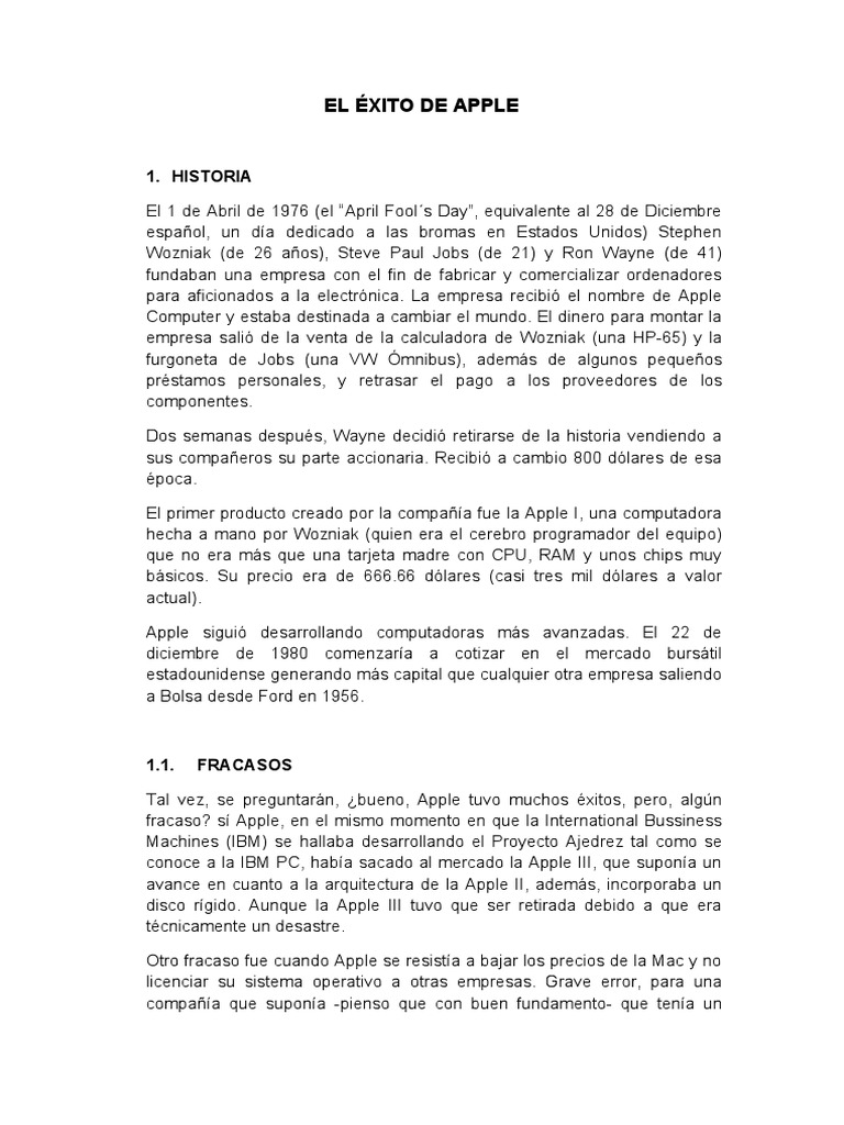 Historia y Éxitos de Apple | PDF | Apple Inc. | Steve Jobs