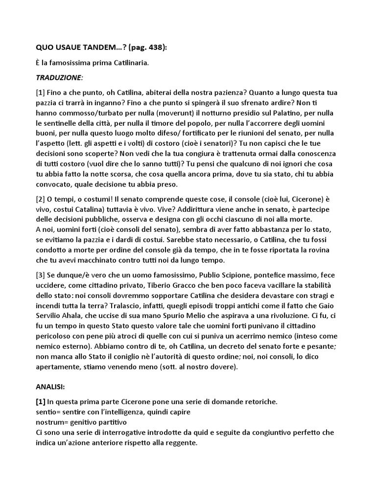 Cicerone Catilinarie | PDF