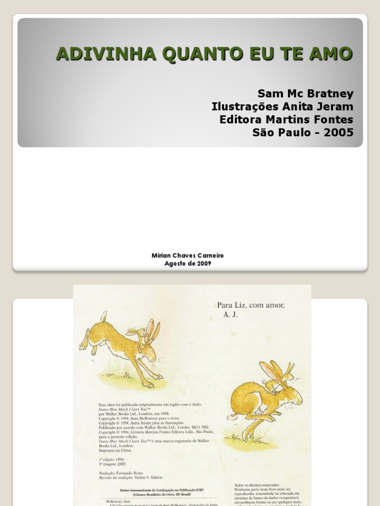Adivinha Quanto Eu Te Amo | PDF