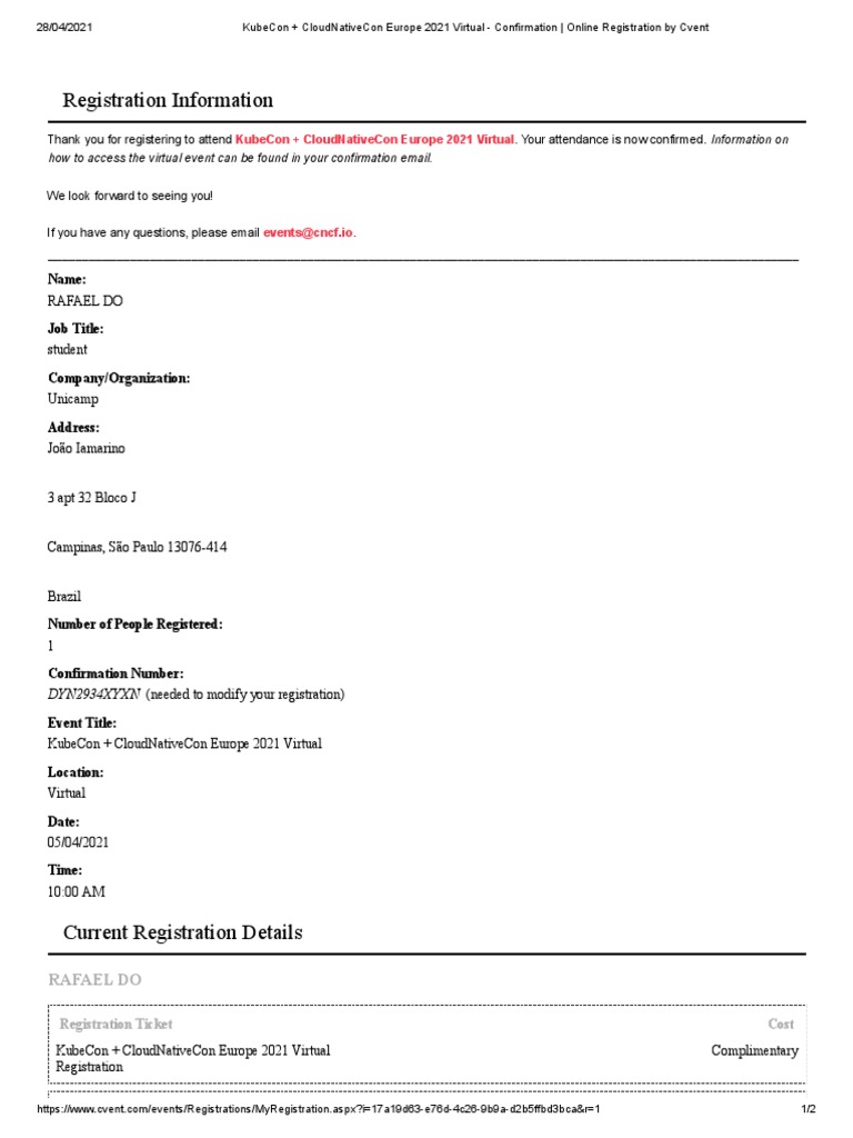 KubeCon + CloudNativeCon Europe 2021 Virtual - Confirmation - Online ... KubeCon + CloudNativeCon Europe 2021 Virtual - Confirmation - Online ...