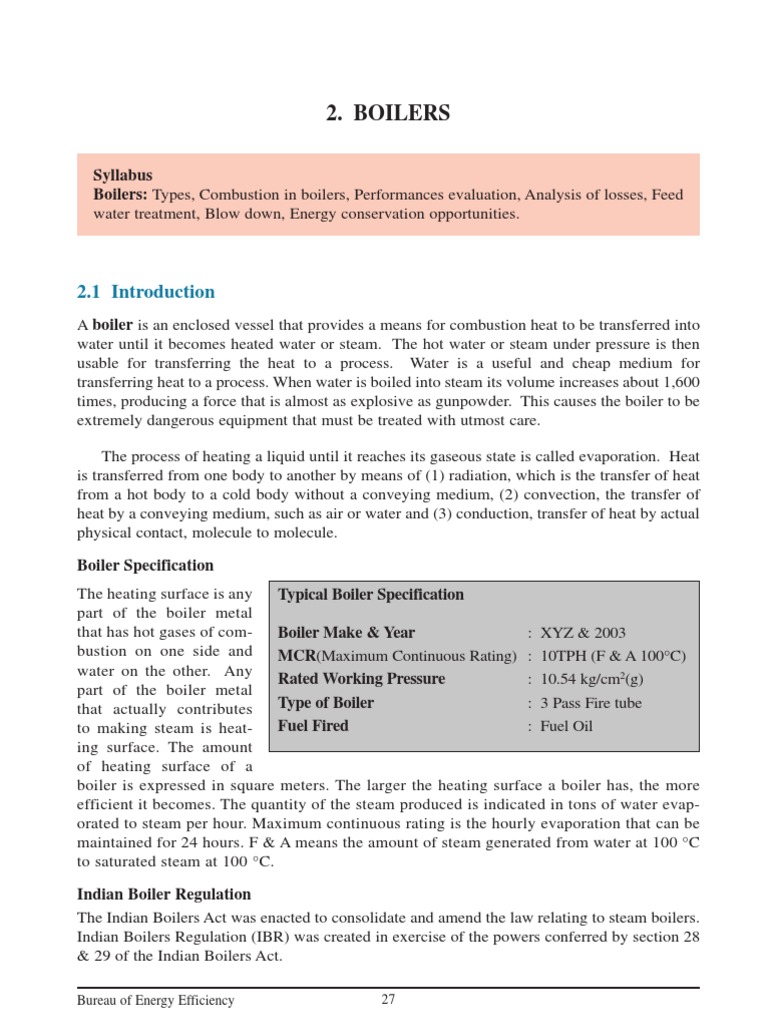 Boilers: 27 Bureau of Energy Efficiency | PDF | Sodium Chloride | Boiler