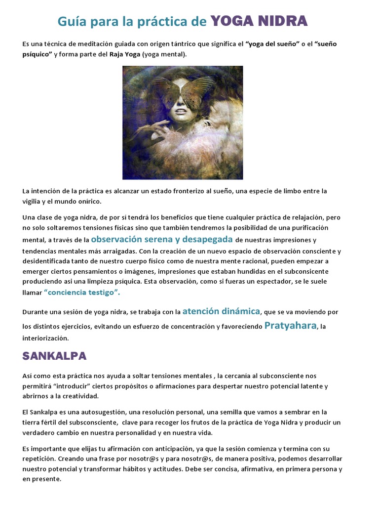 Guía para La Práctica de YOGA NIDRA | PDF | Yoga | Sueño